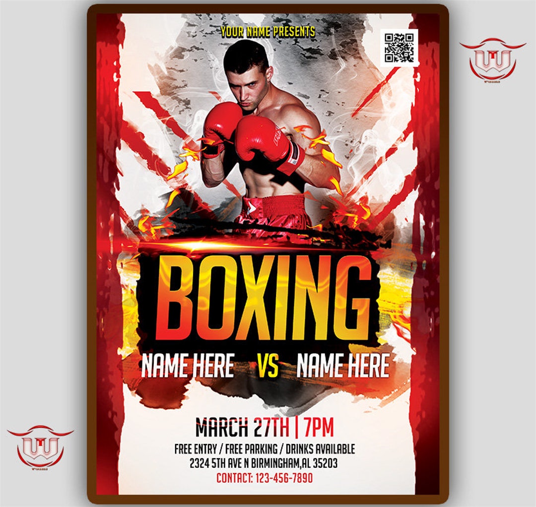 Boxing Birthday Invitation, Boxing Birthday Flyer, Fight Night Flyer ...