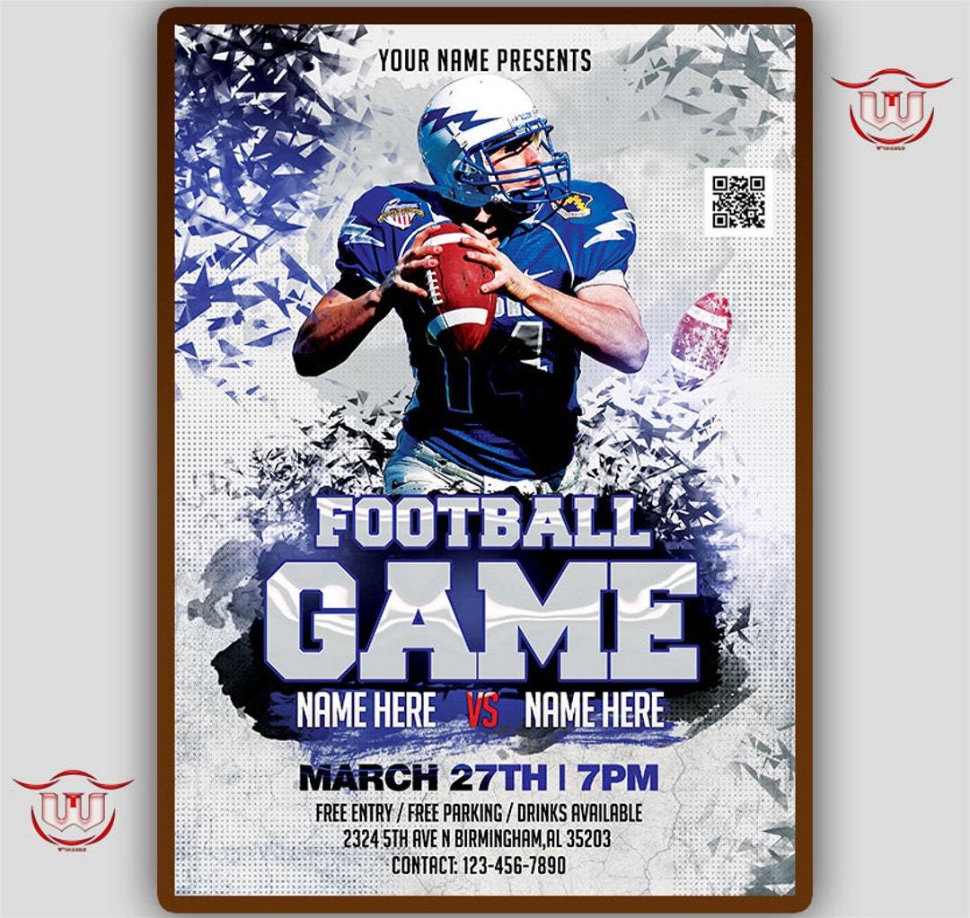 Football Game Invitation, Football Birthday Party Flyer, Football ...