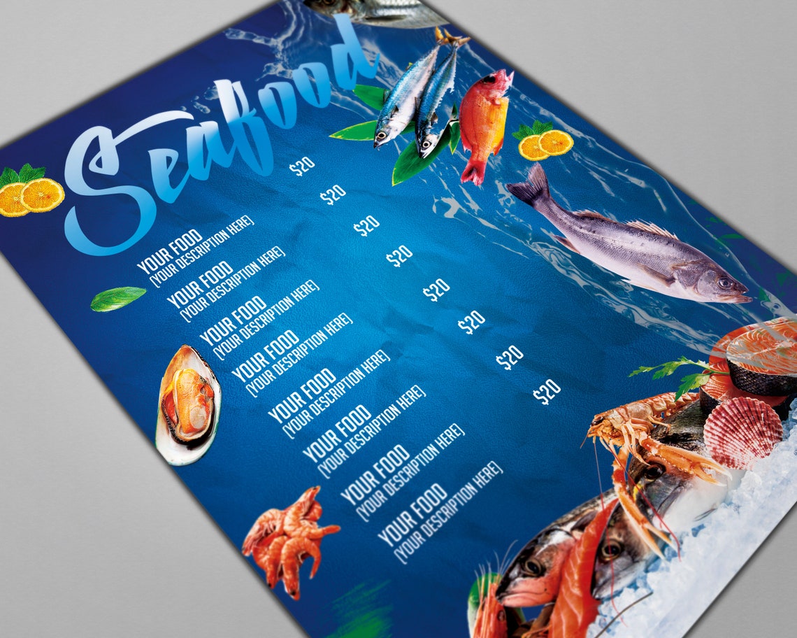 Seafood Flyer Seafood Festival Flyer Seafood Menu Seafood - Etsy