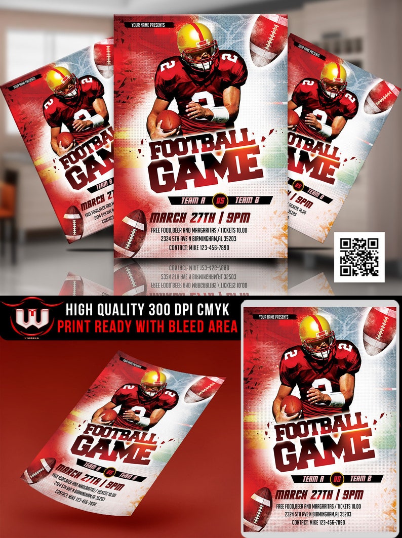 Football Game Invitation Football Birthday Party Flyer - Etsy