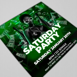 Money Party Flyer Template, Money Theme Party Invitation, Money ...
