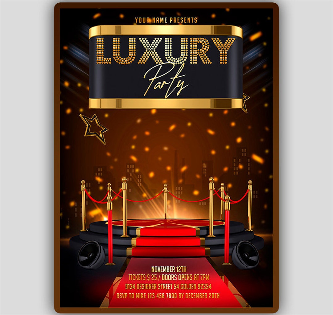 Classy Party Flyer, Classy Birthday Celebration Invitation, Luxury ...