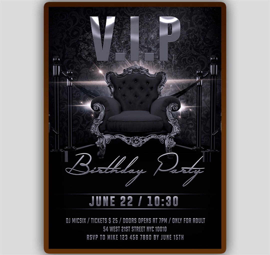 Silver Flyer, Silver Birthday Party Flyer, Black and Silver Party Flyer ...