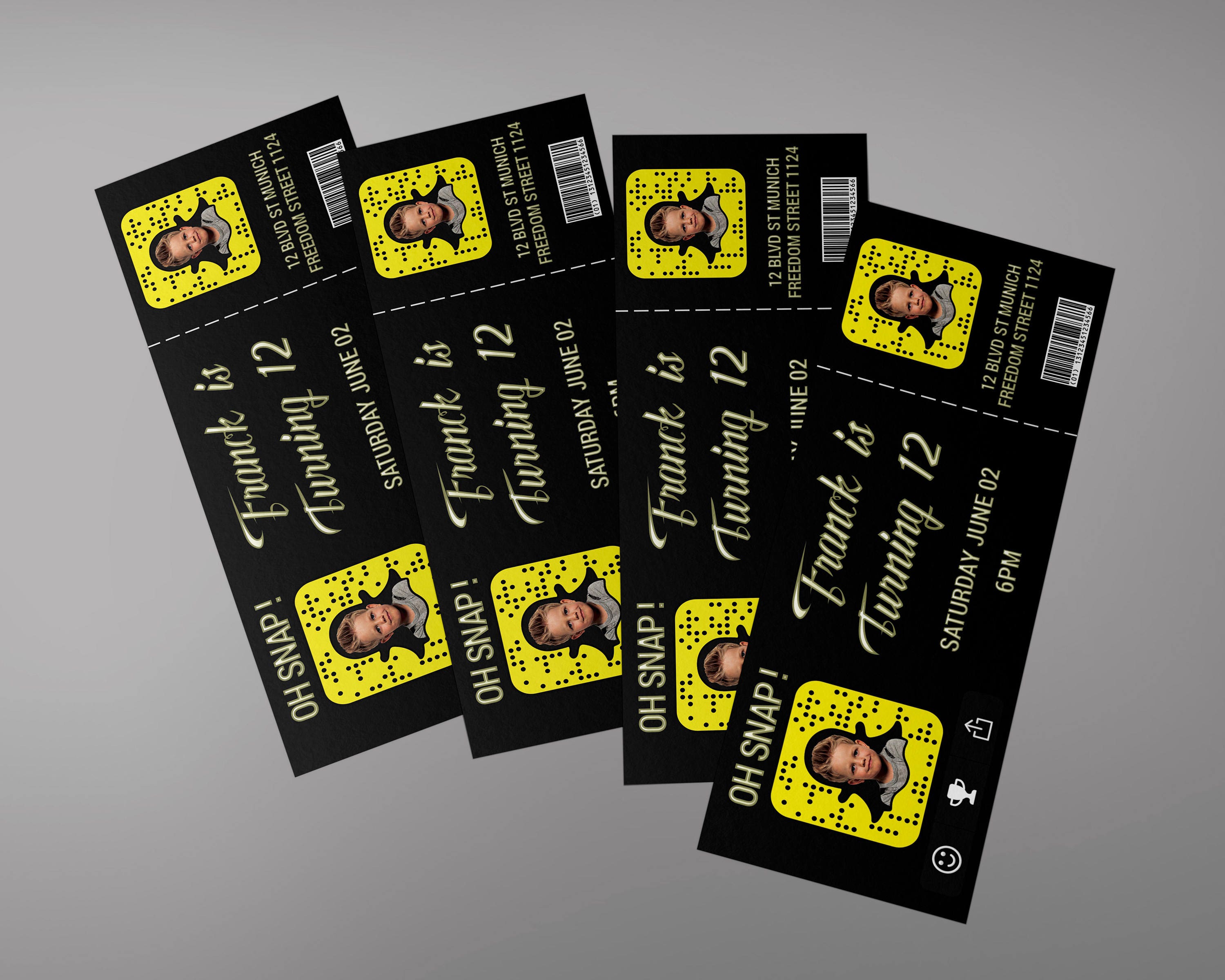 Snapchat Birthday Invitation Ticket Design Snap Birthday | Etsy