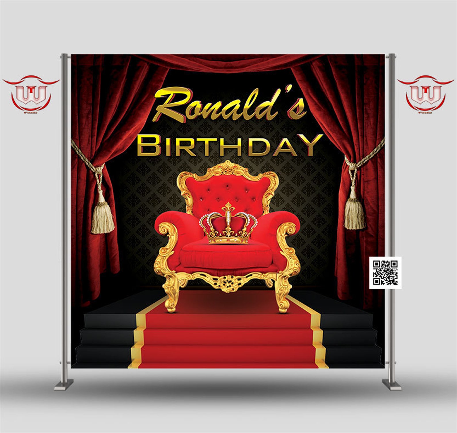 Royal Birthday Backdrop King Party Backdrop Royal Banner | Etsy