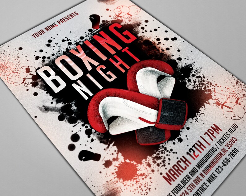Boxing Invitation Boxing Birthday Invitation Fight Night - Etsy