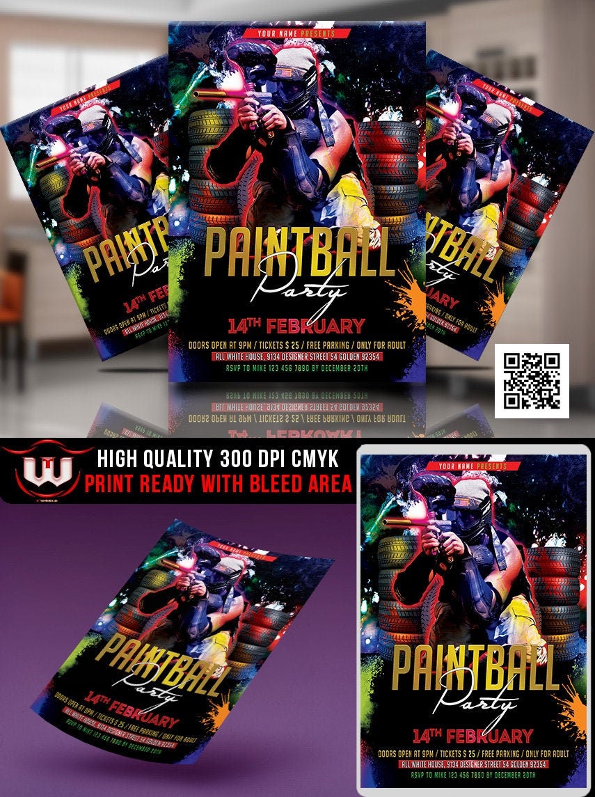 Paintball Party Flyer Paintball Birthday Party Flyer - Etsy UK