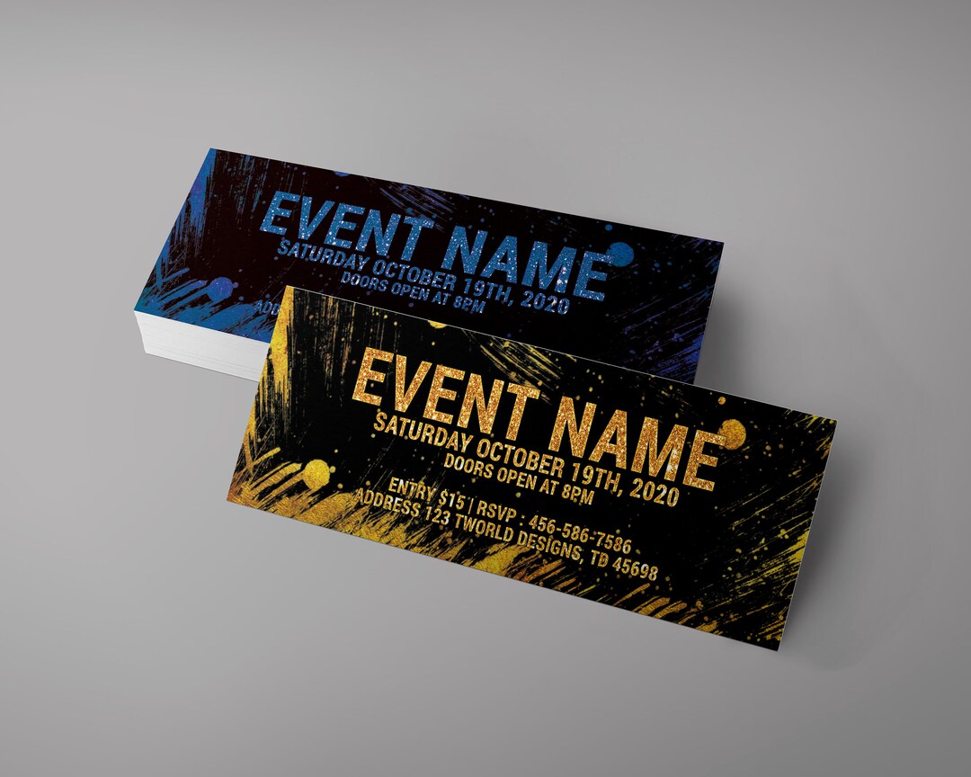 Glitter Tickets, Splash Glitter Ticket, Gala Ticket, Birthday Glitter ...