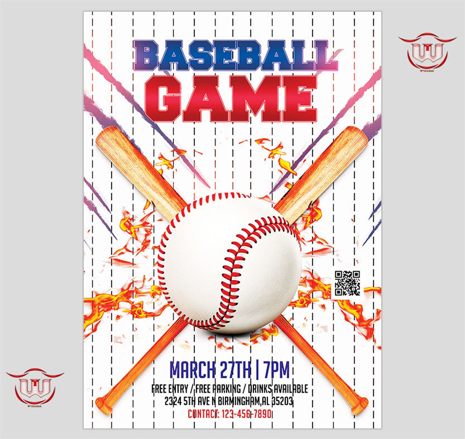 Baseball Birthday Invitation Baseball Game Flyer Baseball | Etsy