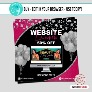 DIY Website Launch Instagram Post Website Launch Flyer | Etsy