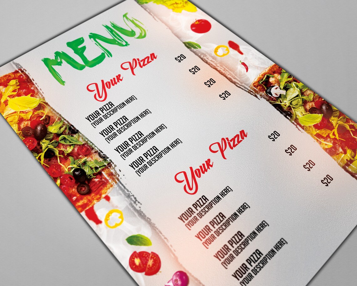 Pizza Menu Flyer Pizza Restaurant Flyer Pizza Party - Etsy