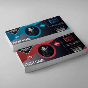 Night Ticket Design - Dance Ticket - Party Ticket, Invitation Tickets ...