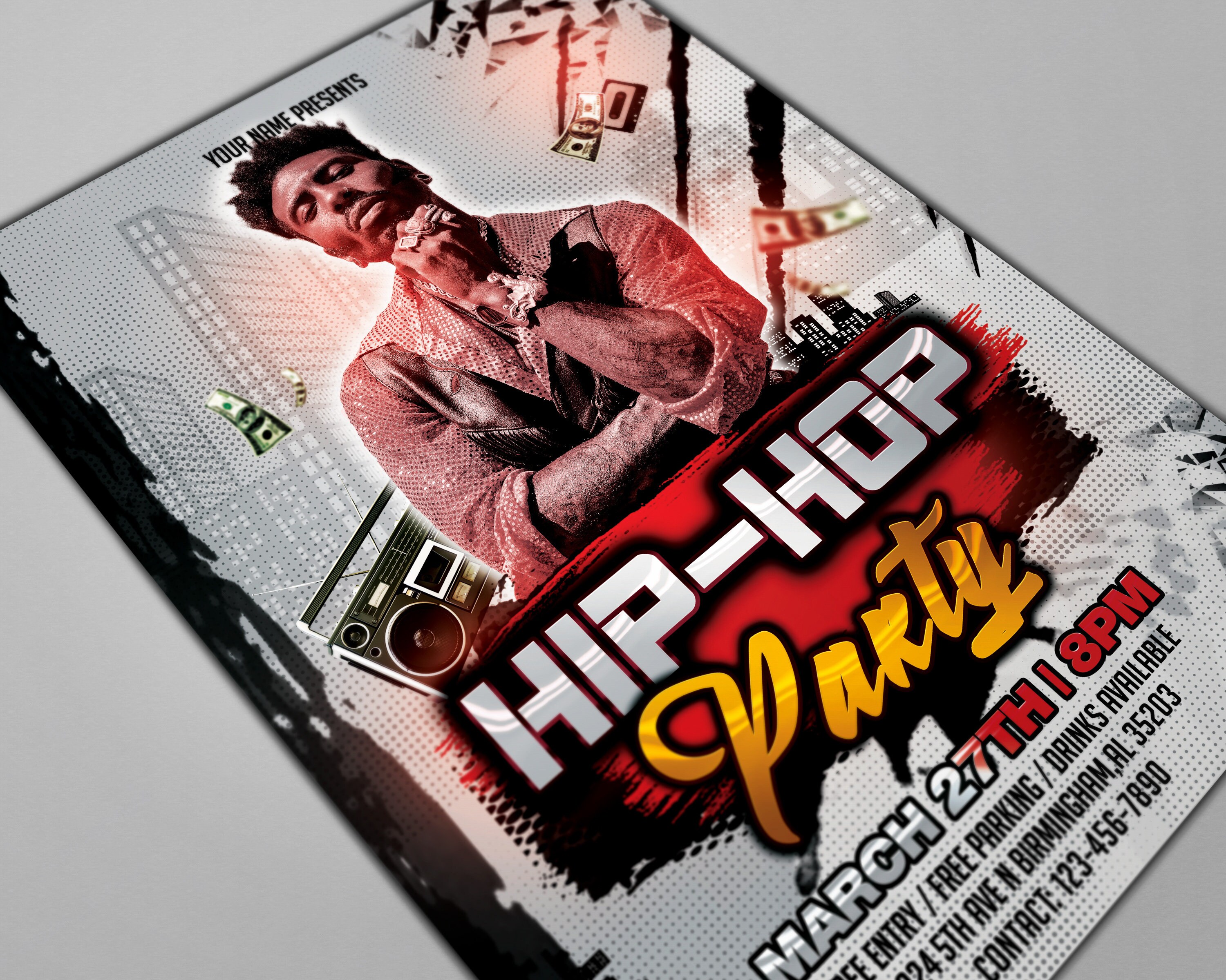 Hip hop birthday flyer hip hop party invitation old school | Etsy