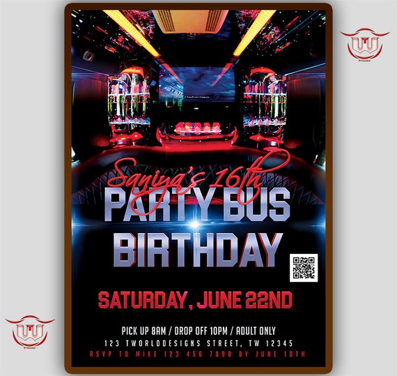 Party Bus Invitations