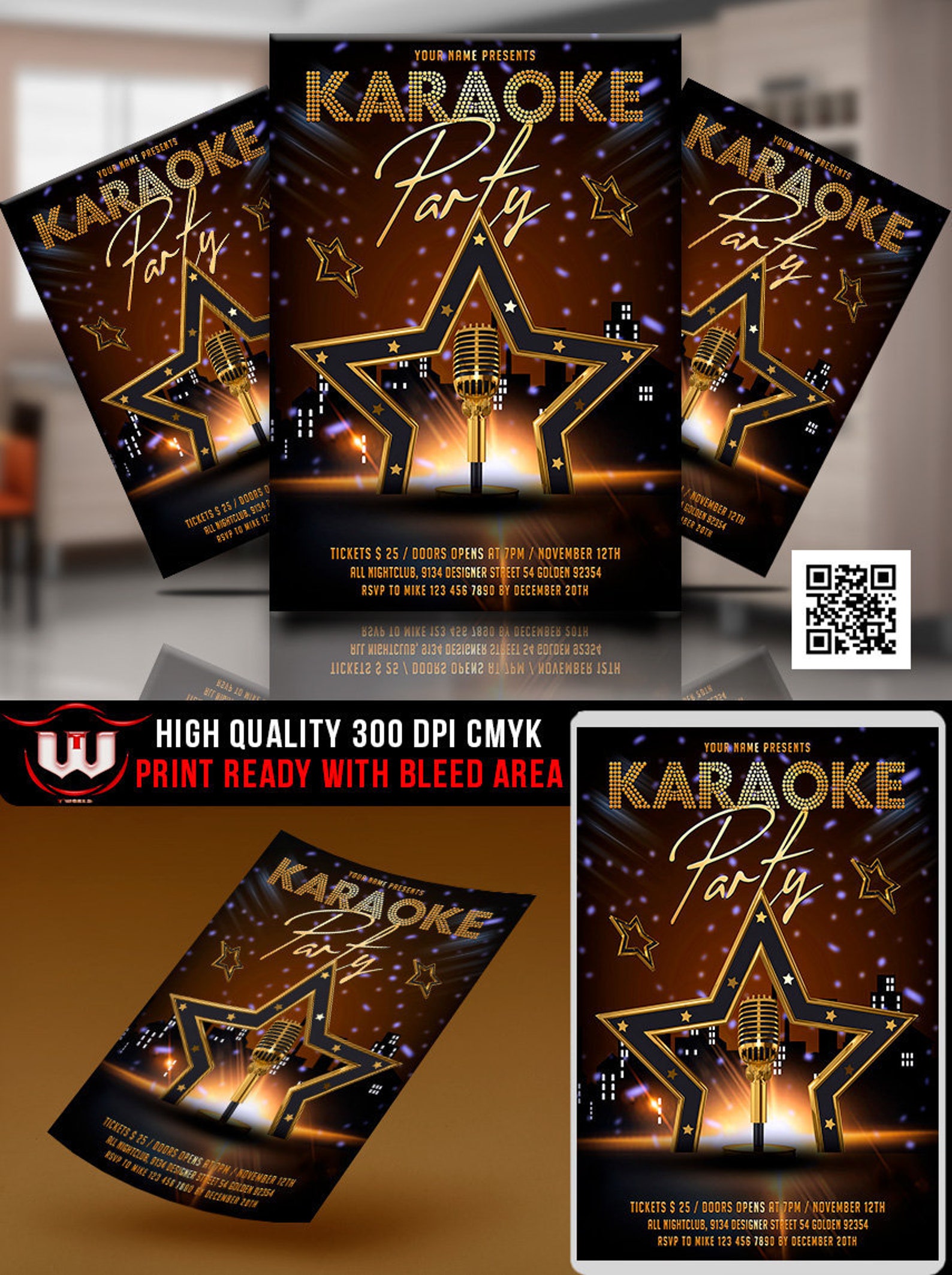 Karaoke Night Flyer Karaoke Invitation Karaoke Birthday - Etsy