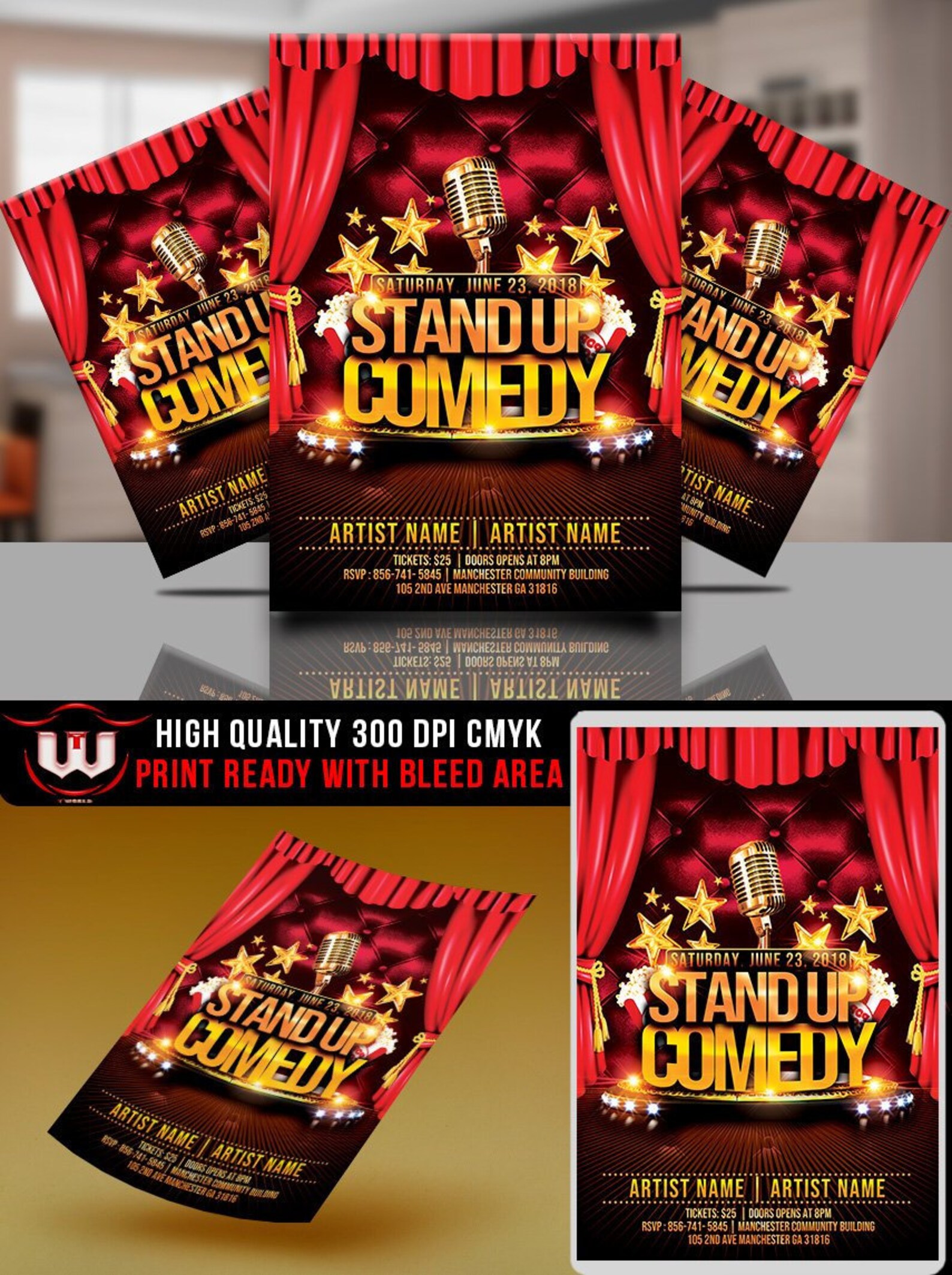 Stand up Comedy Invitation Comedy Show Flyer Karaoke Night - Etsy