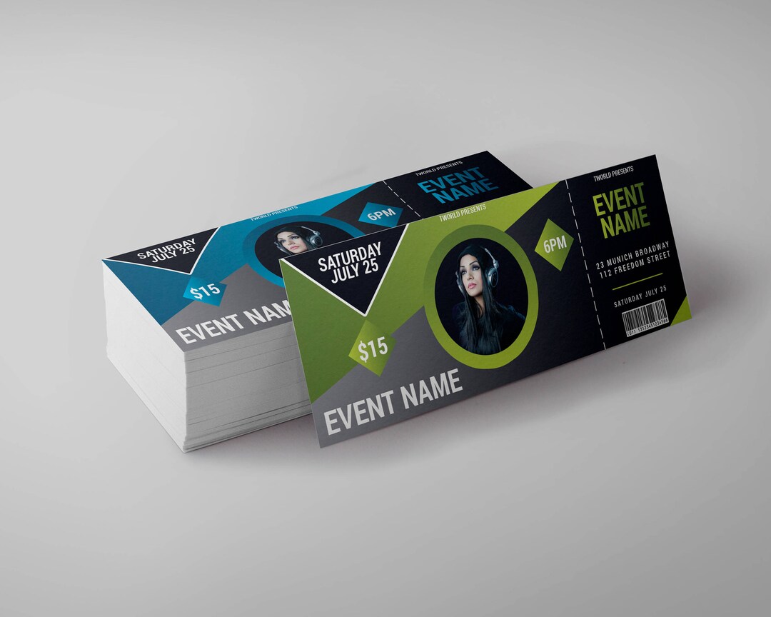 Night Ticket Design - Dance Ticket - Party Ticket, Invitation Tickets ...