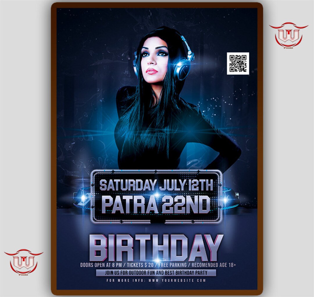 Birthday Invitation Flyer Template , Birthday Party, Dj Party ...