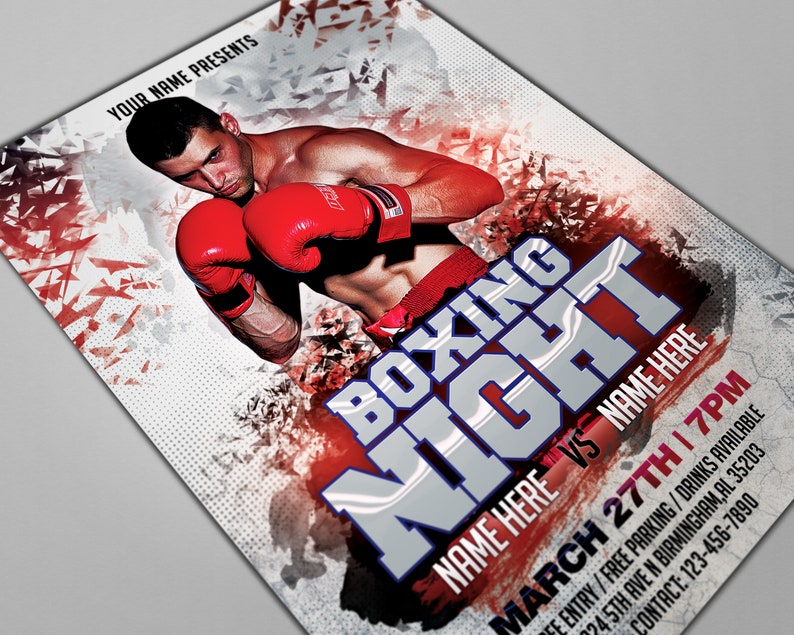 Boxing Flyer Boxing Birthday Flyer Fight Night Flyer UFC - Etsy