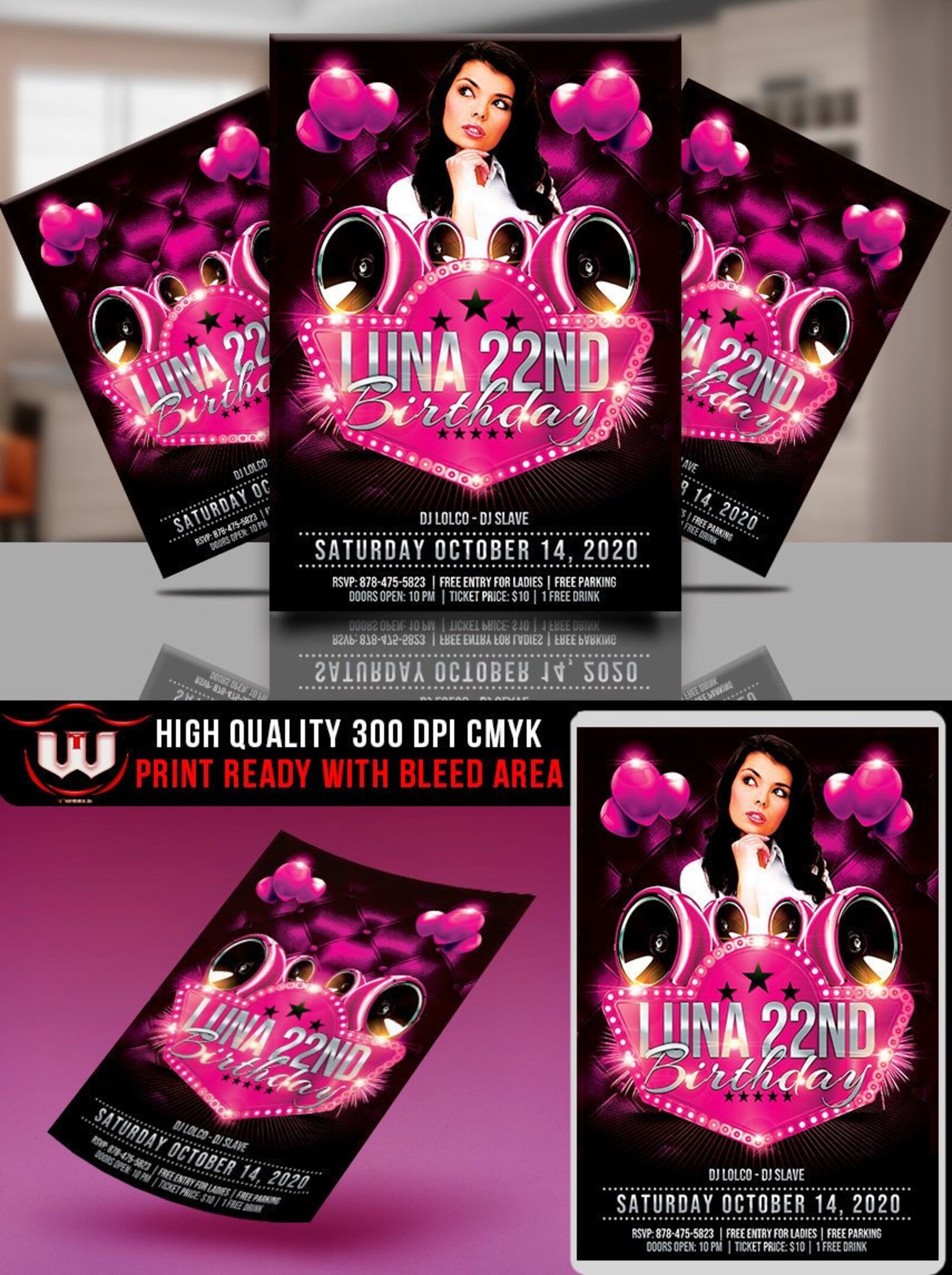 Pink Birthday Party Invitation VIP Invitations Birthday Pink - Etsy