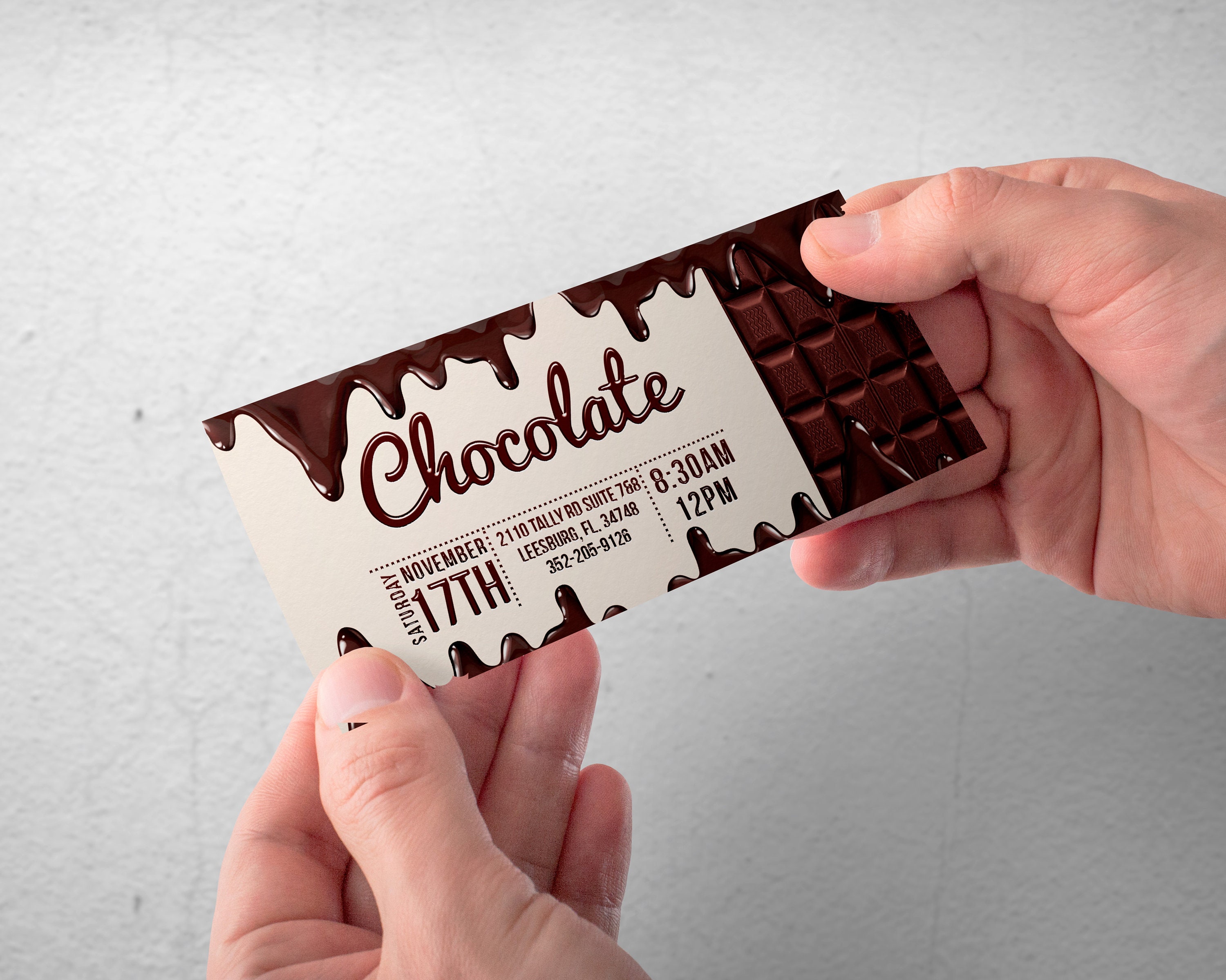 Chocolate ticket chocolate invitation ticket chocolate | Etsy