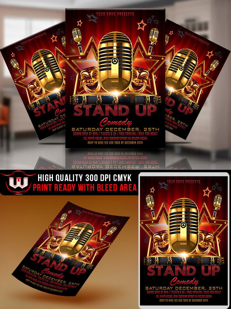 Stand up Comedy Invitation Comedy Flyer Comedy Night Party - Etsy