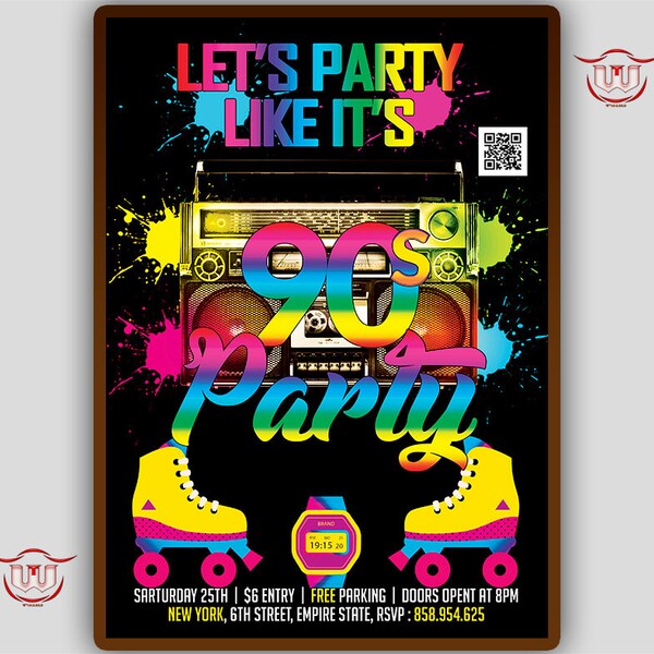 90s Party Invitation - Etsy