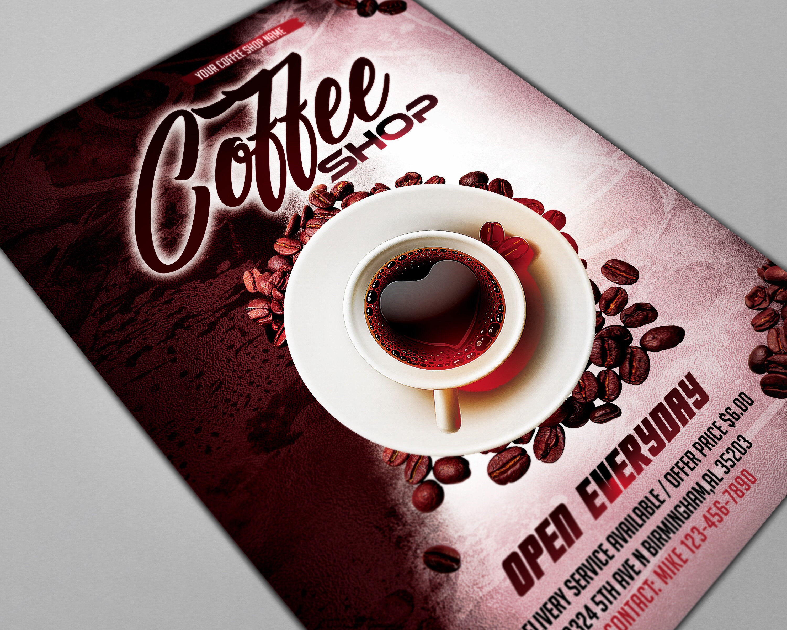 Coffee Shop menu brochure coffee shop menu flyer coffee | Etsy