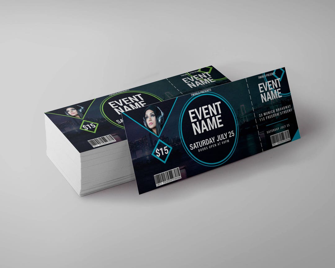 Custom Event Tickets Design, Invitation Ticket, Birthday Party, Dance ...