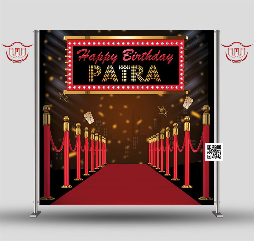 Red Carpet Birthday Backdrop, Movie Star Backdrop, Hollywood Birthday ...