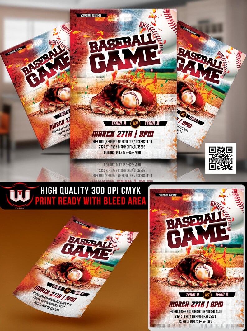 Baseball Game Invitation Baseball Birthday Party Flyer | Etsy