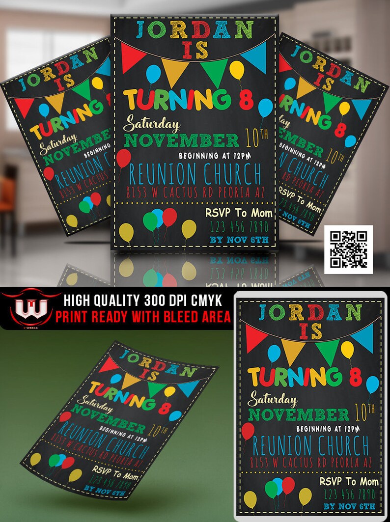 Chalkboard Birthday Invitation Chalkboard Birthday Party | Etsy