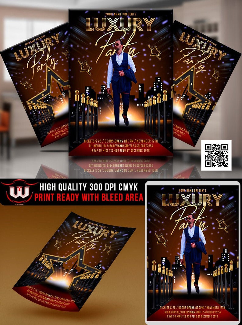 Vip party flyer classy invitation deluxe party invite fancy | Etsy