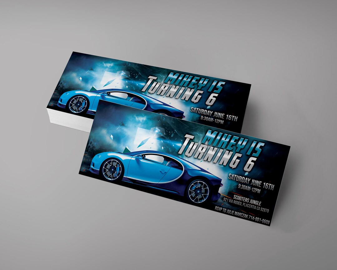 Cars Event Invitation Tickets, Race Cars Birthday Ticket, Race Car ...