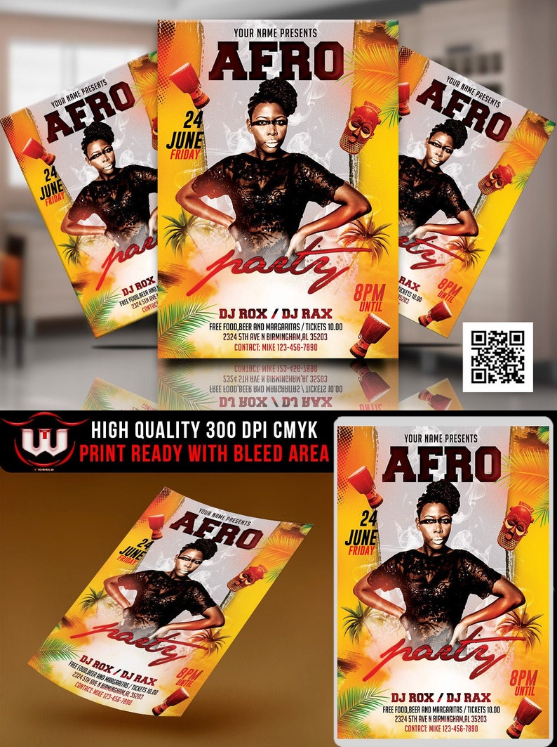 African Party Flyer African Night Invite Afro Party - Etsy