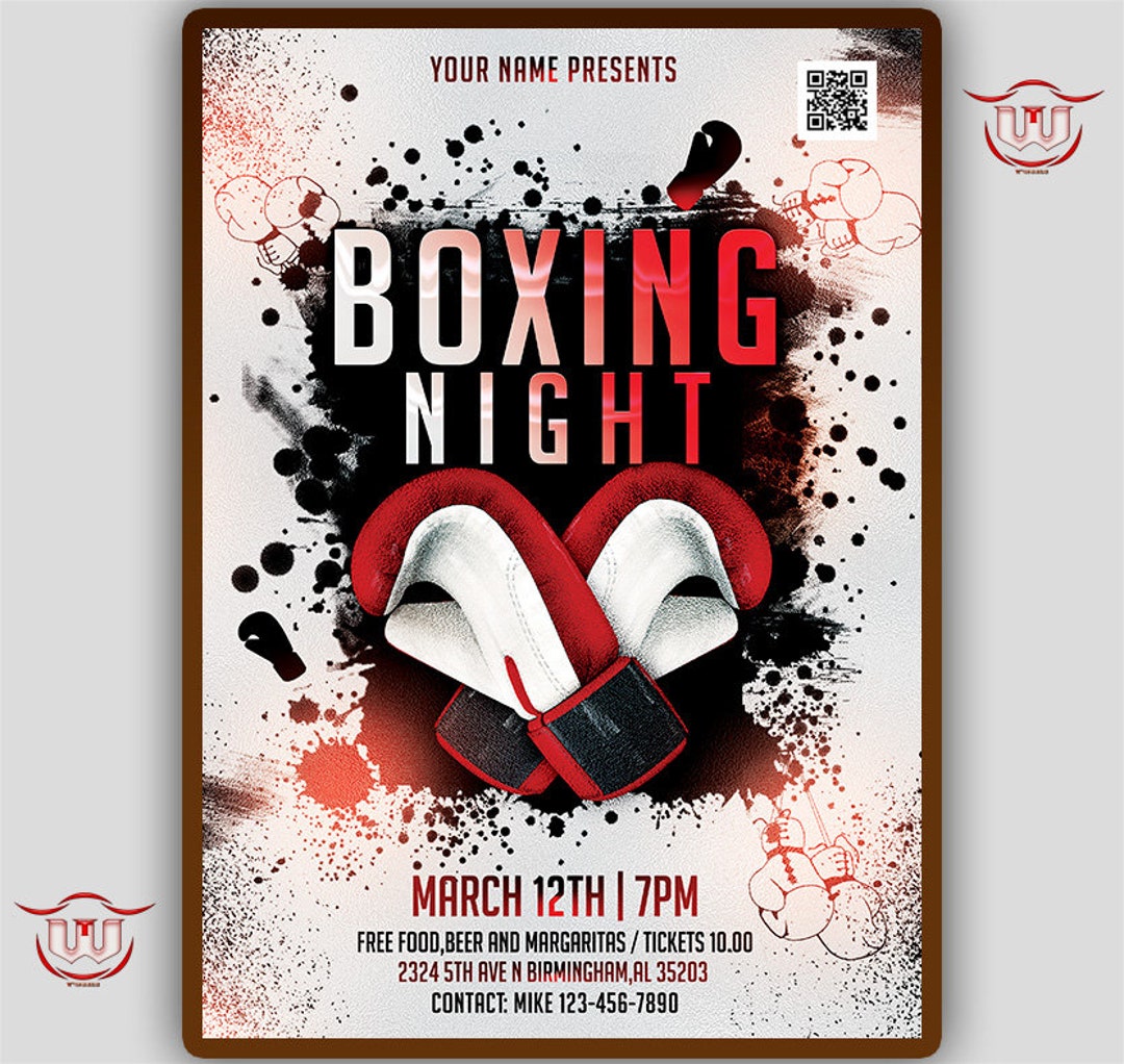Boxing Invitation, Boxing Birthday Invitation, Fight Night Flyer ...