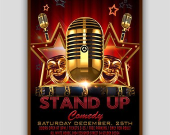 Stand up Comedy Invitation Comedy Show Flyer Karaoke Night | Etsy