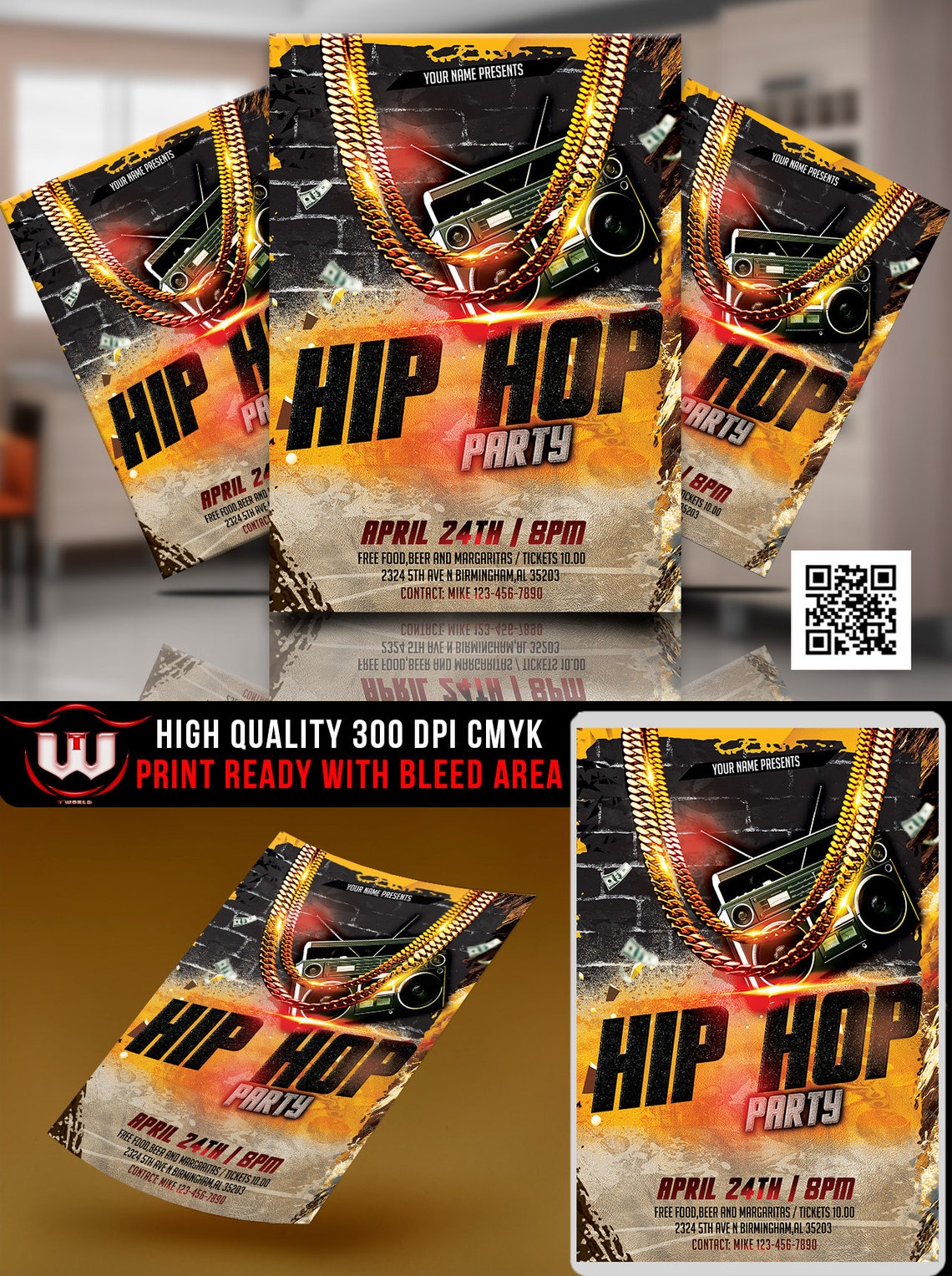 Hip Hop Party Flyer Hip Hop Party Invitation Old School - Etsy