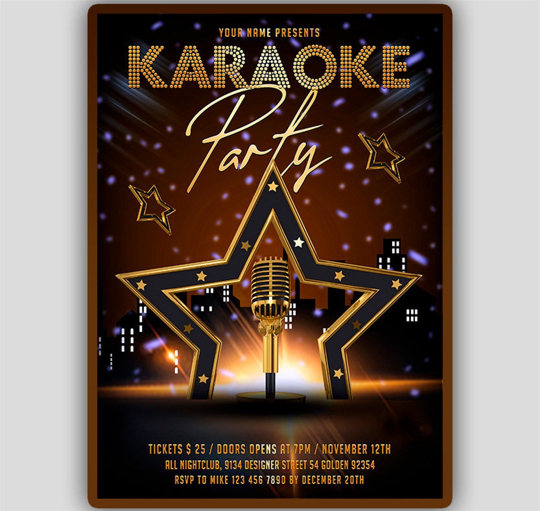 Karaoke Night Flyer, Karaoke Invitation, Karaoke Birthday Invite ...