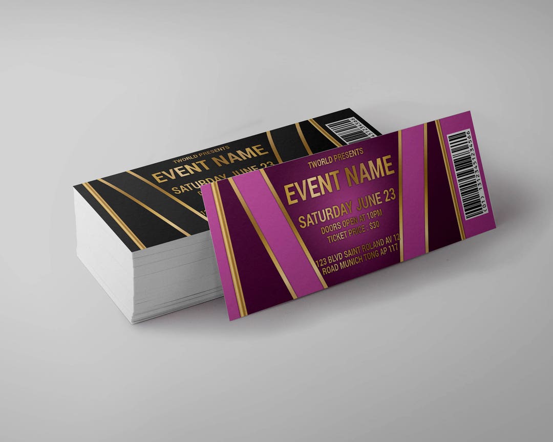 Birthday Party Ticket Invitation, Concert Ticket, Gala Ticket, Party ...