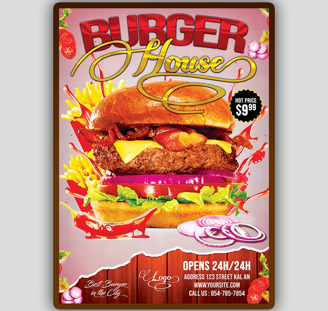 Burger Menu Brochure, Burger Menu Flyer, Bar Burger Menu Flyer Design ...