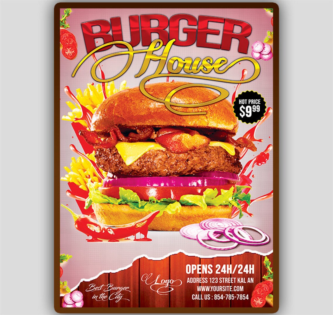 Burger Menu Brochure Burger Menu Flyer Bar Burger Menu Flyer - Etsy
