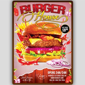 Burger Menu Brochure, Burger Menu Flyer, Bar Burger Menu Flyer Design ...