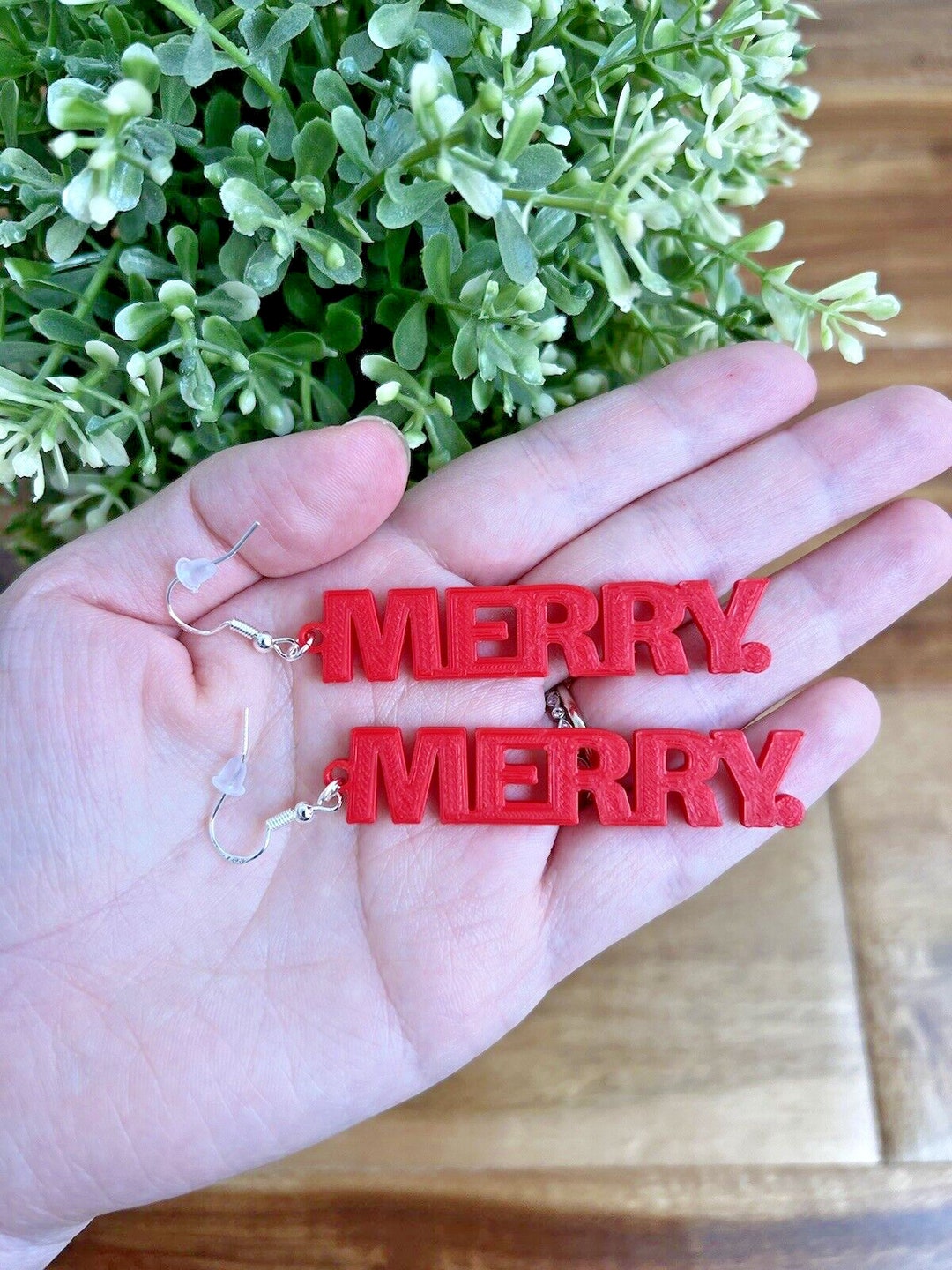 Merry Christmas Dangle Earrings Jewelry, Merry Holiday Earrings, Merry ...