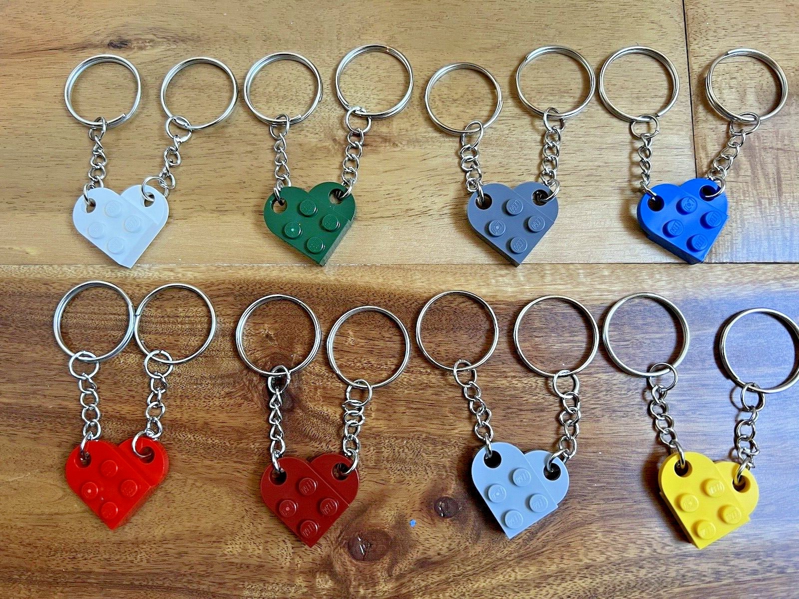 LEGO Heart Keychain Set Made With Genuine LEGO® Matching Keychains ...