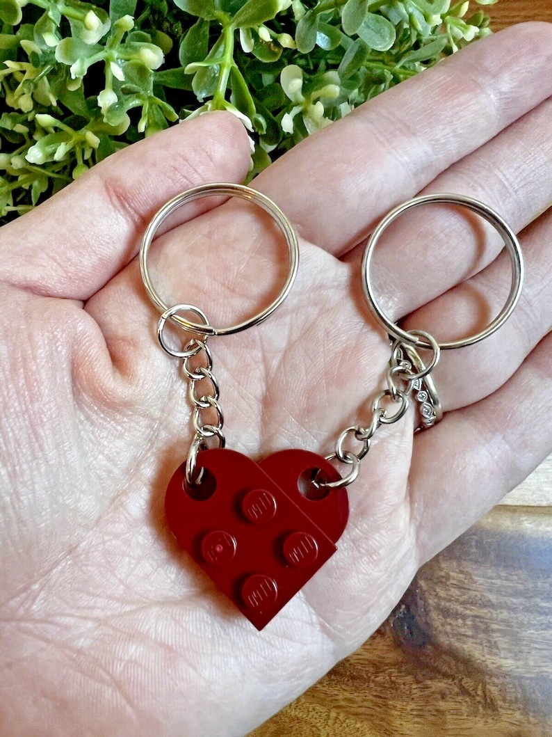 LEGO Heart Keychain Set Made With Genuine LEGO® Matching Keychains ...