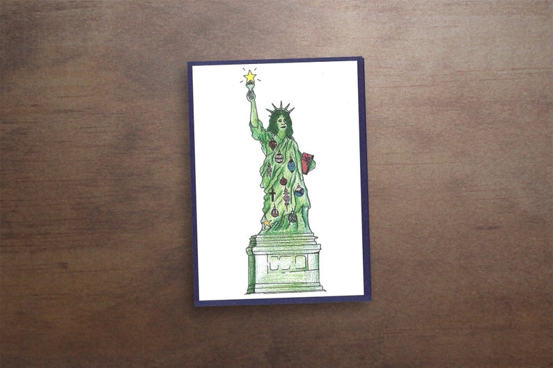 Light of Liberty Holiday Card - Etsy