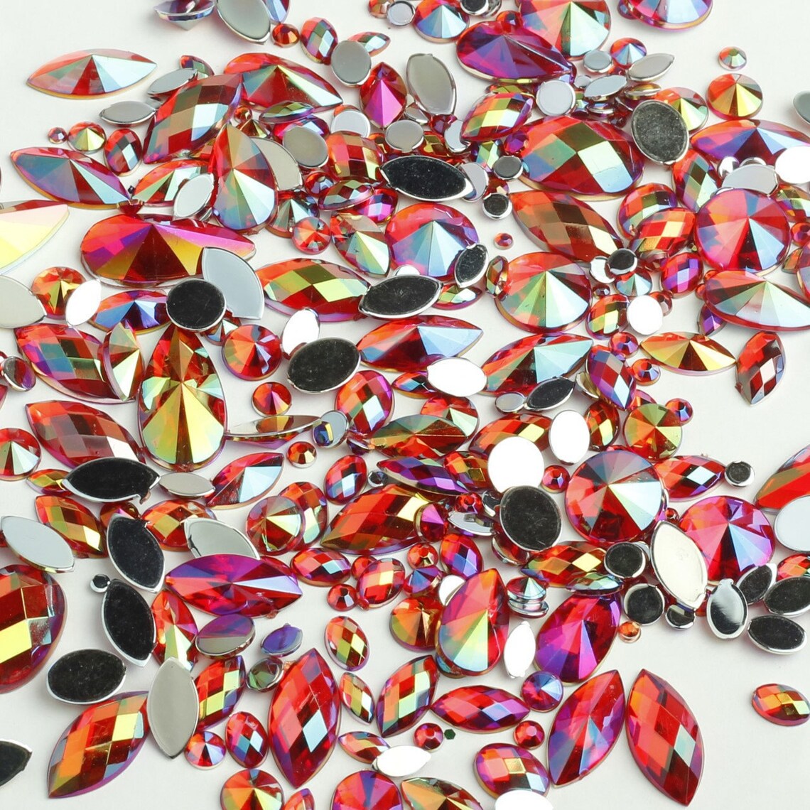 A10 Red Mixed Loose Festival Face Gems 15g Glitter Jewels - Etsy UK