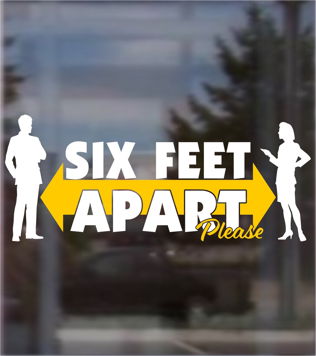 SOCIAL DISTANCING DECALS | Business Decals | Front Store | Stickers ...