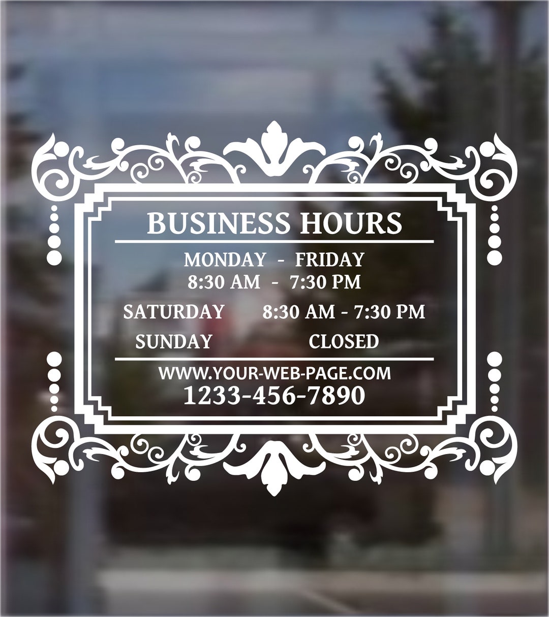 Store Hours Decal, Customized With Your Business Hours Custom ...